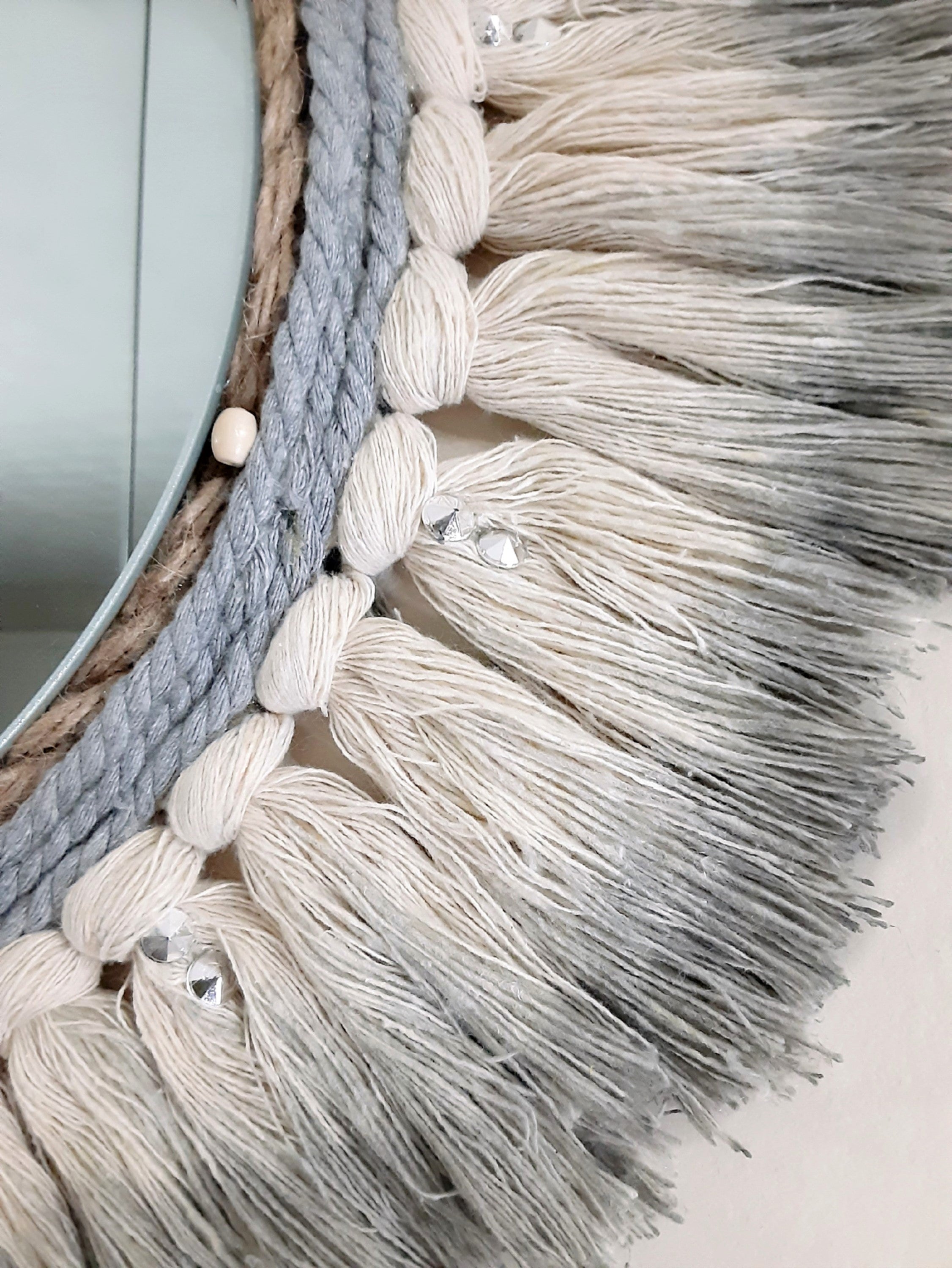 Boho Gray Mirror– Decor Greetings